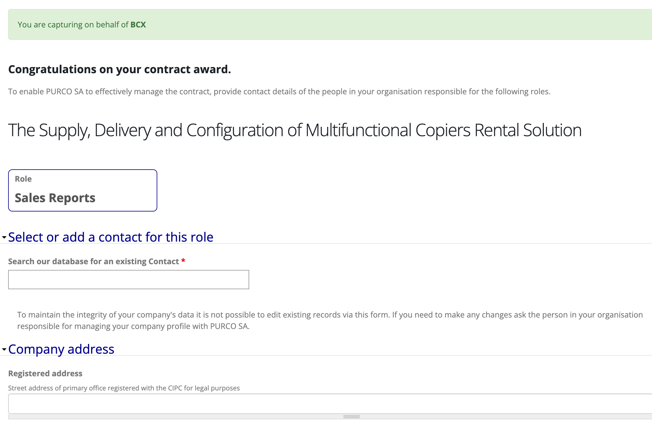 Awarding Contracts - PURCO SA Staff Guide