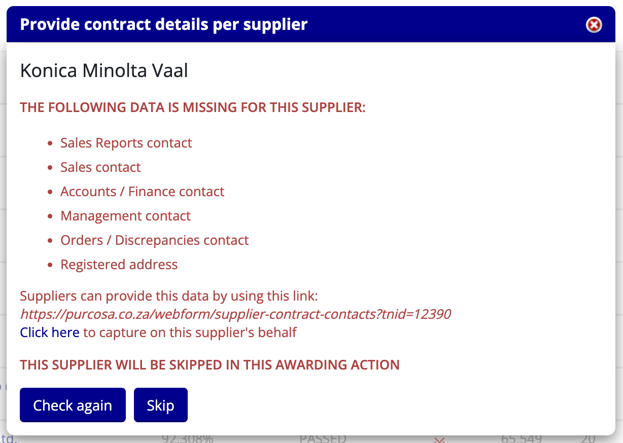 Awarding Contracts - PURCO SA Staff Guide
